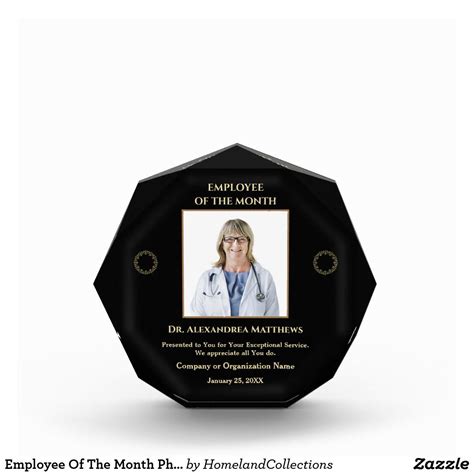 Employee Of The Month Photo Logo Gold Personalize Acrylic Award Zazzle Acrylic Awards Photo