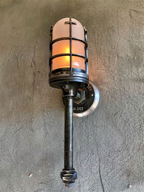 Torch Wall Light Fixture Mid Century Modern Metal And Glass Wall