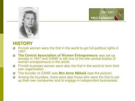 Ppt History Finnish Women Were The First In The World To Get Full