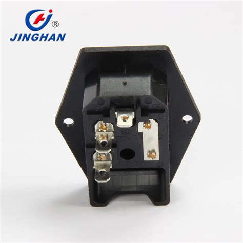 Power Socket With Rocker Switch AC Socket 3 Terminal Power Socket With Fuse Holder Connector