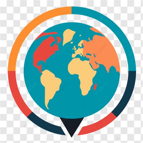 Globe Map Vector Logo Isolated On White Circle Icon For Websites A