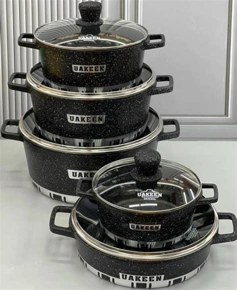Листайте карусель ️ Набор кастрюль Uakeen Материал литой алюминий с антипригарным покрытием