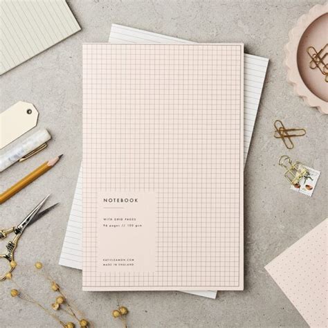 Katie Leamon Pink Grid Paper Notebook With 96 Grid Pages