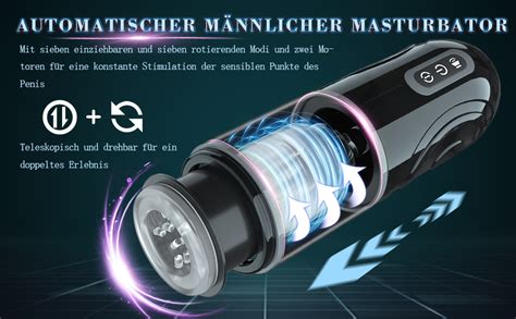 Elektrischer Masturbator Mann Handfrei Cup Mit 7 Teleskopiermodi And 7