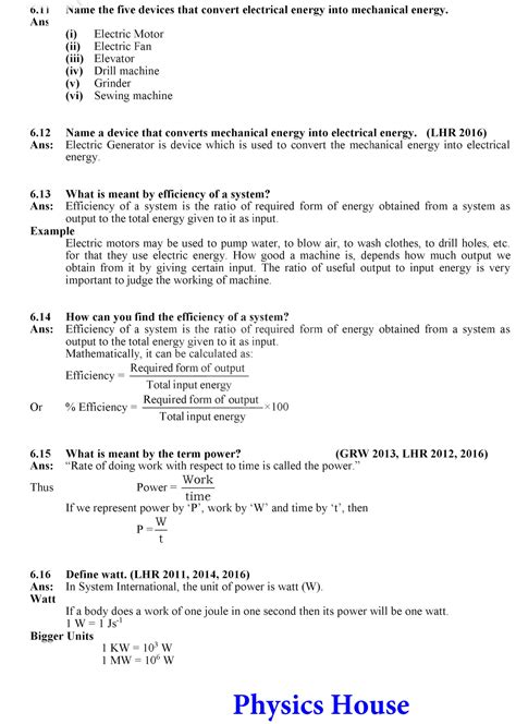 SOLUTION 9th Class Physics Chapter 6 Physics Notes Physics Notes Studypool