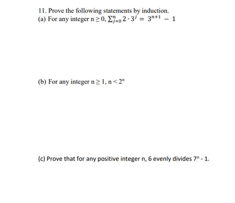 solved 11 prove the following statements by induction a