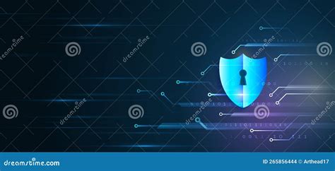 Abstract High Tech Background Data Security System Information Or Network Protection Cyber