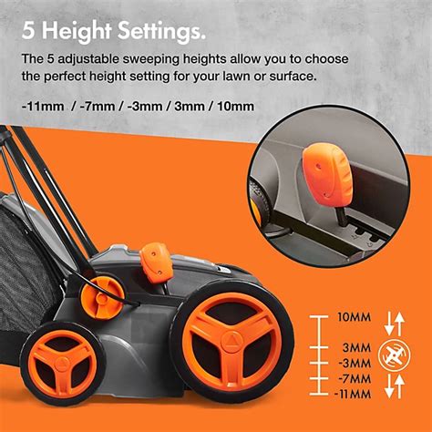 Vonhaus Artificial Grass Brush 1800w Electric Artificial Grass Lawn Sweeper Cleaner Machine