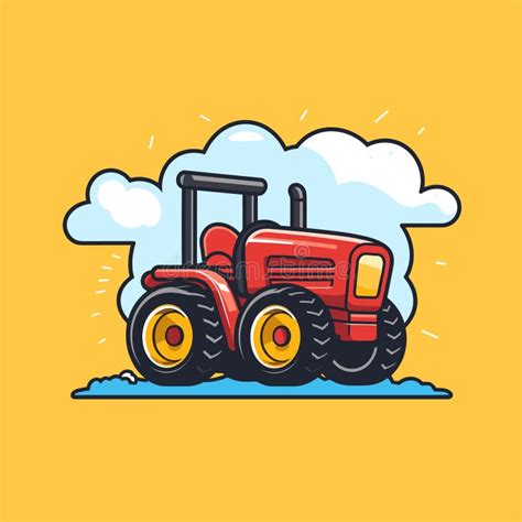 Cartoon Mini Tractor Agricultural Machinery Vector Illustration Stock Vector Illustration Of