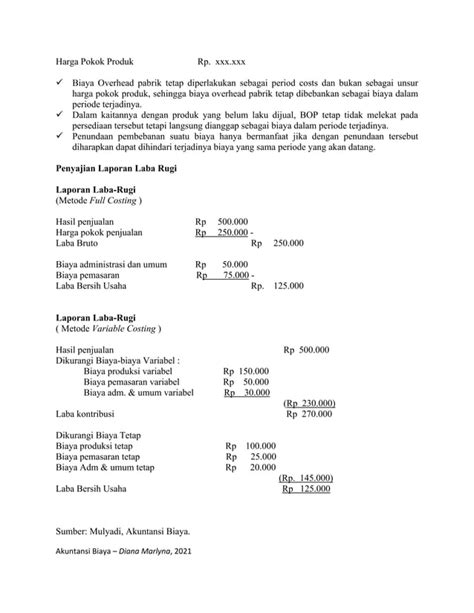 Full Costing Dan Variable Costing Pdf
