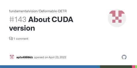 about cuda version · issue 143 · fundamentalvision deformable detr