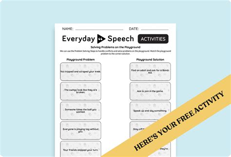 Elementary School Play Skills Activity Solving Problems On The