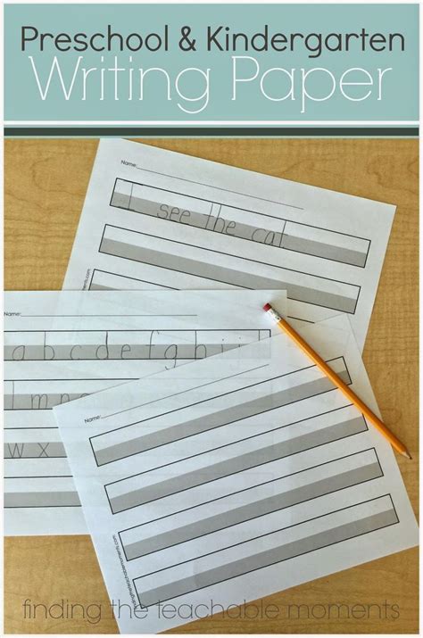 Preschool And Kindergarten Writing Paper Free Printable Handwriting