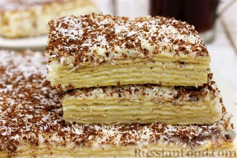 Рецепт: Вафельный торт с заварным кремом на RussianFood.com