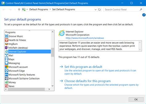 how to set default browser in windows 10 chrome edge firefox