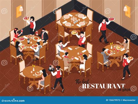 In The Restaurant Composition Stock Vector Illustration Of Design