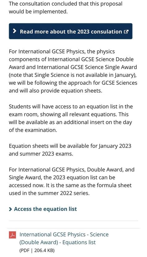 Do We Get The Equations For Igcse Physics Double Edexcel Rigcse