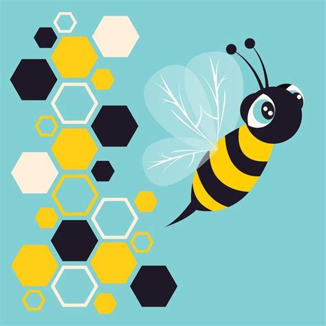 Premium Vector Honeycomb Bee
