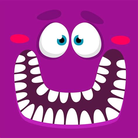Premium Vector Cartoon Square Monster Face