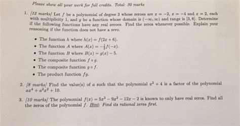 Solved Let F Be A Polynomial Of Degree 3 Whose Zeroes Are X Chegg Com
