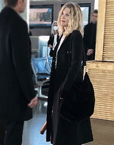 What Happens Later 2023 Meg Ryan Black Trench Coat Willa Coat