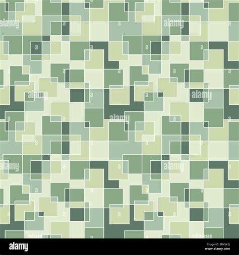 Seamless Repeating Pattern Overlapping Squares In Dimmed Shades Of Green Stock Vector Image