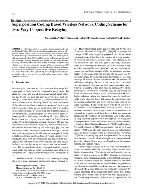 Pdf Superposition Coding Based Wireless Network Coding Scheme For Two