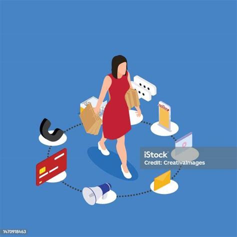 옴니채널 마케팅 고객이 제품을 구매할 수 있는 다중 채널 3차원 형태에 대한 스톡 벡터 아트 및 기타 이미지 3차원 형태 고객 광고 Istock