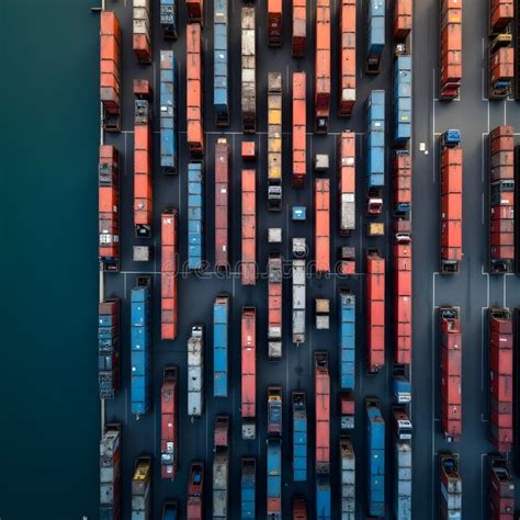 Symmetrical Array Of Industrial Transport Vehicles Transformed Into