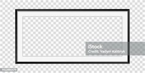 사진 현실적인 사각형 블랙 빈 사진 프레임 정면에서 벽에 매달려 투명한 배경에 격리된 3d 모형 그래픽 스타일 템플릿입니다 0명에 대한 스톡 벡터 아트 및 기타 이미지