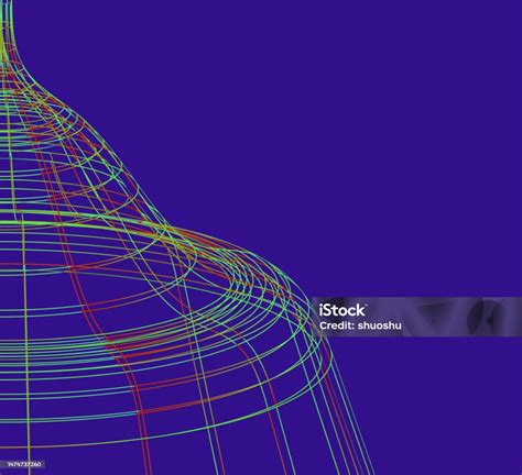 네온 그라데이션 나선형 방사형 선 구조 기술 개념 패턴 배경 3차원 형태에 대한 스톡 벡터 아트 및 기타 이미지 3차원 형태 강렬하고 밝은 색상 곡선 Istock