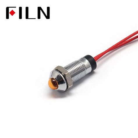8mm Ip65 Red Led Metal Signal 12 Volt Indicator Light For Bike Filn