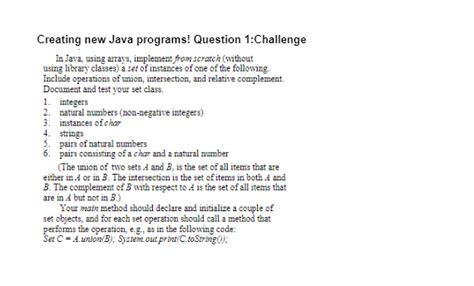 Solved Creating New Java Programs Question Challenge In Chegg