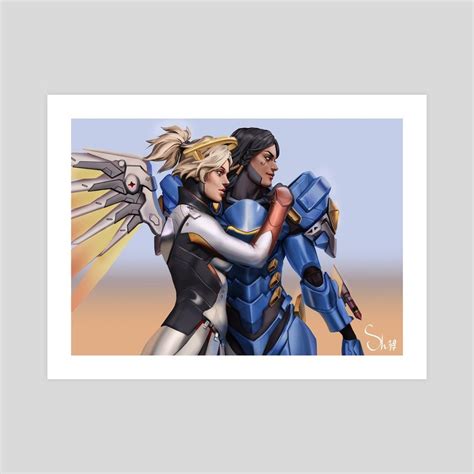 Pharah X Mercy An Art Print By Lilia Bulatova Art Prints Giclee Art
