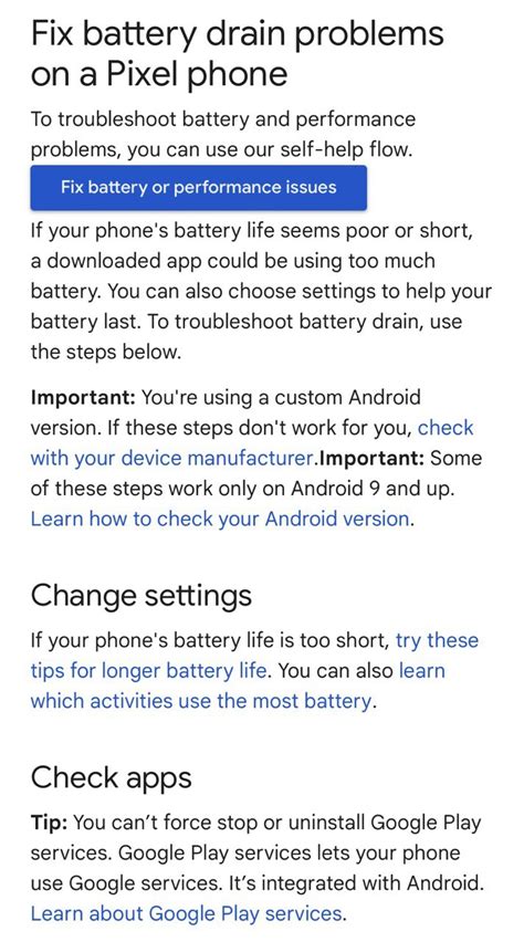 Google Pixel Pixel Excessive Idle Battery Drain Issue