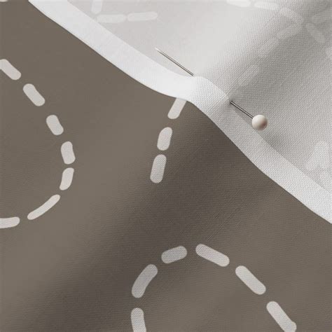 Large Scale Dashed Line Cool Neutral Fabric Spoonflower