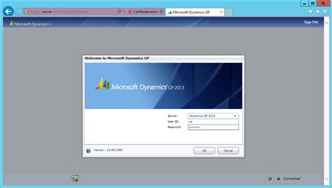Microsoft Dynamics GP 2013 Web Client First Run On A Client Azurecurve