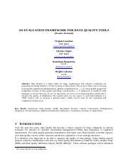 An Evaluation Framework For Data Quality Tools Choosing The Course Hero
