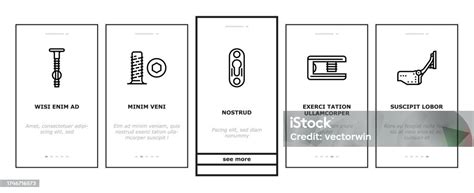 Hardware Furniture Detail Fitting Onboarding Icons Set Vector Stock Illustration Download