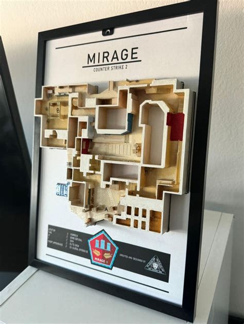 Counter Strike Map Layout Wall Art Cs2 Csgo 3d Print Dust2 Mirage🤨