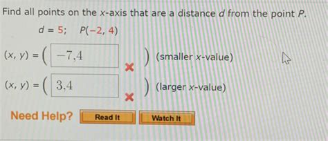 Find All Points On The X Axis That Are A Distance D From The Point P D P X Y Math