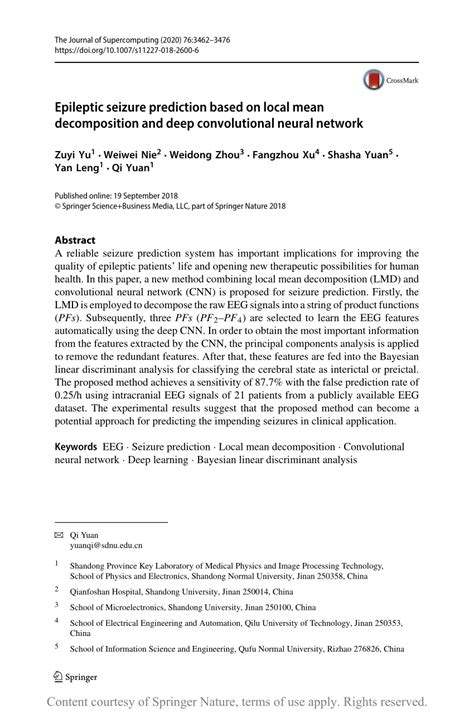 Epileptic Seizure Prediction Based On Local Mean Decomposition And Deep