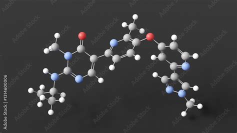 Vimseltinib Molecule 3d Molecular Structure Ball And Stick Model Structural Chemical Formula