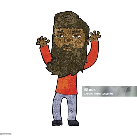 말풍선이 있고 양 팔을 흔드는 Bearded 남자 귀여운에 대한 스톡 벡터 아트 및 기타 이미지 귀여운 그리기 기이함 Istock