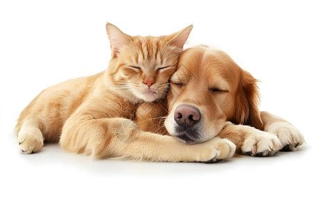 猫狗依偎温馨图高清图片下载 正版图片403443266 摄图网