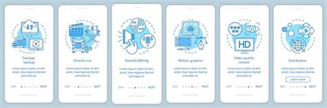 Premium Vector Video Production Onboarding Mobile App Page Screen Vector Template Film Making