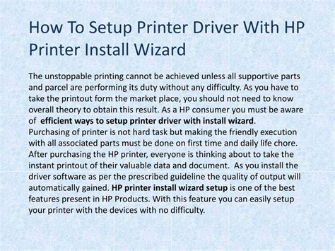 PPT How To Setup Printer Driver With Install Wizard PowerPoint Presentation ID 9738913