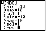 Graphing Calculator Window Settings