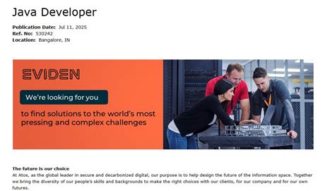 Eviden Hiring Freshers Java Developer Bala Murugan