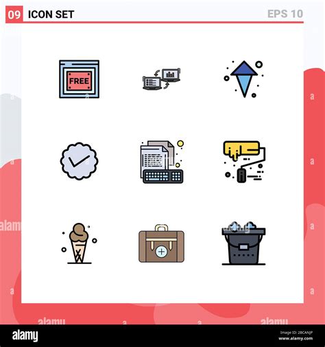 Stock Vector Icon Pack Of 9 Line Signs And Symbols For Twitter Message